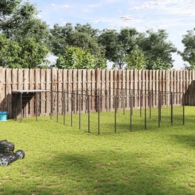 Psí kotec černý 15,73 m² ocel 3082227
