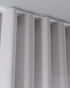 Záclona na řasící pásce Wave barva béžová látka poloprůhledná, pletený vzor