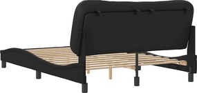 Rám postele bez matrace Hvar černý 140x200 cm umělá kůže 3208002