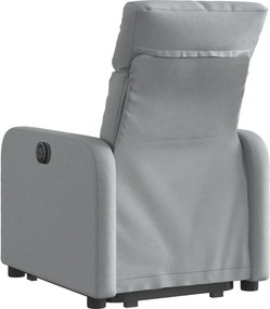 Elektrické zvedací polohovací křeslo světle šedé textil 3206717