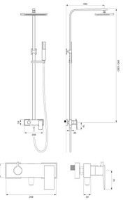 OMNIRES PM7444CR - Sprchová sada s baterií PARMA lesklý chrom