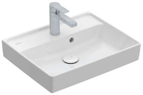 Villeroy & Boch Collaro - Umývátko 50x40 cm, s přepadem, 1 otvor pro baterii, CeramicPlus, Stone White 433450RW