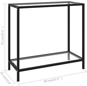 vidaXL Marketos Konzolový stolek transparentní 80 x 35 x 75 cm tvrzené sklo