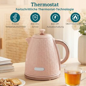 HOMCOM Sada rychlovarné konvice a topinkovače, rychlovarná konvice o objemu 1,7 litru a příkonu 2200 W s automatickým vypínáním a dvouplátkový topink…