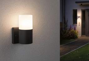 P 94649 Venkovní nástěnné svítidlo Tubs IP44 kruhové 105x123mm max. 15W 230V šedá mat kov/umělá hmota - PAULMANN