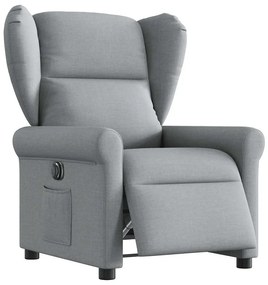Elektrické polohovací křeslo světle šedé textil 3303354