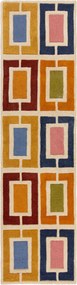 Flair Rugs, Ručně všívaný běhoun Illusion Retro Blocks Multi, 60x230, vícebarevná, dětský pokoj
