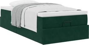 Osmanský rám postele s matrací tmavě zelené 100x200cm samet 3311168