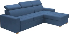 Rohová rozkládací sedací souprava do L MONSUM, 245 cm, s úložným prostorem Roh pohovky: Levý roh, Barva látky: Černá (Kronos 07)