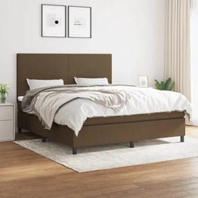 Box spring postel s matrací tmavě hnědá 180x200 cm textil 3141636