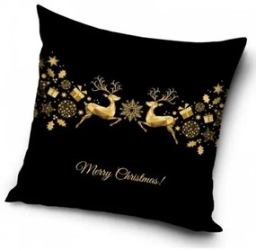CARBOTEX - Dekorační povlak na polštářek zlaté Vánoce / krásné vánoce / 40 x 40 cm