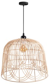 Toolight Boho, stropní svítidlo 40cm 1xE27 APP1352-1CP, černá-přírodní hnědá, OSW-05765