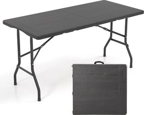 Costway Skládací kempingový stůl s HDPE stolní deskou a rukojetí – – 152 × 70 cm