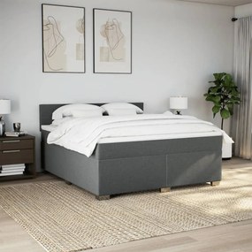 Box spring postel s matrací tmavě šedá 180x200 cm textil 3288268