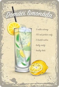 Postershop Plechová cedule: Domácí limonáda - 20x30 cm