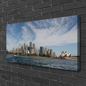 Obraz na plátně Město Moře Domy Sydney 125x50 cm