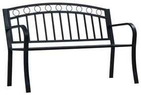 Zahradní lavice 125 cm černá ocel - Default Title