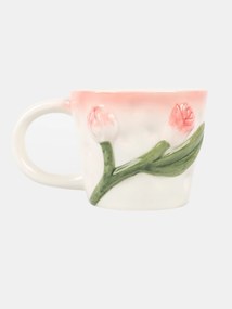 Sinsay - Hrnek s reliéfním motivem tulipánů - levandulová