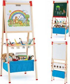 Costway Oboustranná hrací deska s magnetickou tabulí a tabulí Výškově