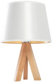 Toolight - Noční stolní lampa E27 60W APP976-1T, bílá-hnědá, OSW-06683