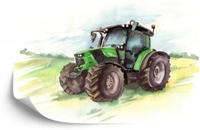 Fototapeta Traktor Malovaný Akvarelem Omyvatelný vlies 104x70.5