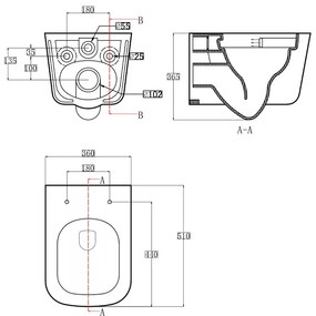 BPS-koupelny Závěsná WC mísa se SoftClose sedátkem , bílá