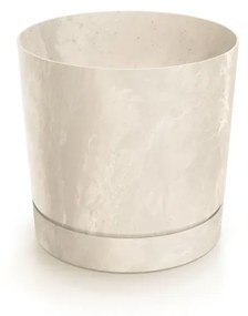 PROSPERPLAST Květináč - TUBO P Beton Effect Průměr: 19,9 cm, Barva: krémová