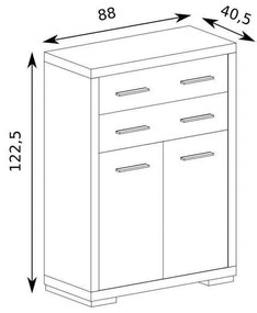 Vegas S - komoda V7 - santana světlá