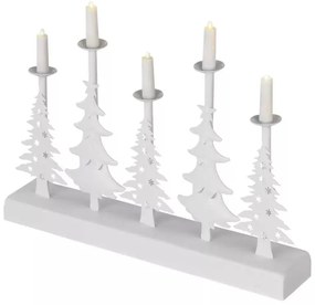 EMOS LED svícen kovový bílý - stromy se svíčkami, časovač DCAW14