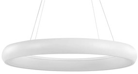 Kovová závěsná LED lampa bílá BAGO Beliani