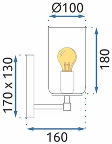 Nástěnná lampa KINKIET STYLE XVIII zlatá