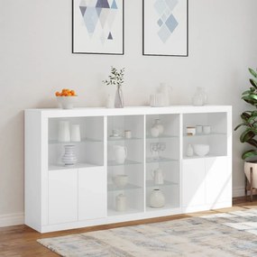 Příborník s LED osvětlením bílý 202 x 37 x 100 cm 3209184