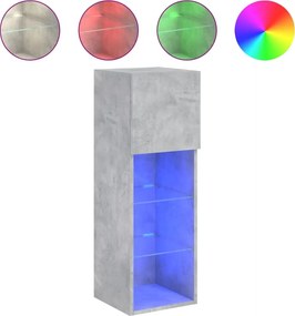 vidaXL TV skříňky s LED osvětlením 2 ks 30,5 x 30 x 90 cm [837008] Barva: Betonová šedá
