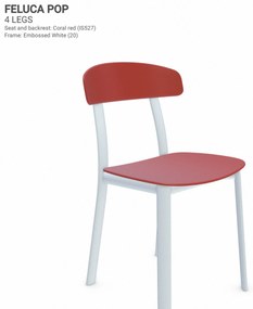 Židle Feluca Pop Barva kovové konstrukce: Embossed white 20, Barva sedáku a opěradla z recyklovaného plastu: Coral red IS527