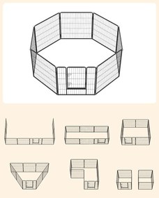 Ohrádka pro zvířata Thaso černá