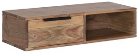 furniture-nabytek.cz - Masivní nástěnná police Auckmore z akátu, lakovaná, hnědá – 80×30×20 cm