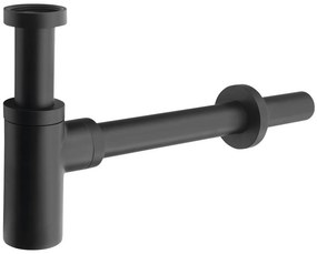 SAPHO Umyvadlový sifon 5/4", odpad 32mm, kulatý, černá mat SI515
