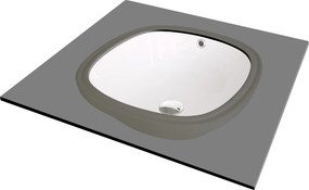 Deante Alpinia, keramické umyvadlo pod desku 380x380x192 mm, bílá, CGA_6U4U