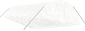 Skleník s ocelovým rámem bílý 70 m² 14 x 5 x 2,3 m 3188099