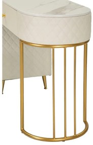 Designový toaletní stolek s taburetkou Pembroke krémový