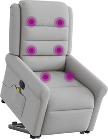 Elektrické zvedací masážní polohovací křeslo obláčkově šedé 3303353