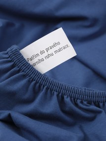MK Lůžkoviny Jersey prostěradlo s elastanem Deluxe 220 × 200 cm – tmavě modré