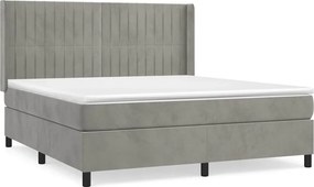 Box spring postel s matrací světle šedá 180x200 cm samet 3132813
