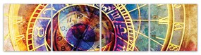 Malvis ® Obraz orloj abstrakce Velikost: čtyřdílné panorama - 120x30 cm