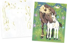 JANOD Malování podle čísel Koně / Kreativní sada / 2 obrázky / vč. rám