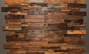 Dřevěná lodní mozaika - obkladový panel 600 x 300 x 10 - 12 mm (0,18 m²)