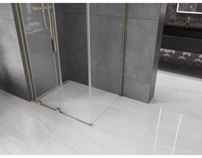 Mexen Velar L, sprchový kout s posuvnými dveřmi 110 x 100 cm, 8mm čiré sklo, zlatá lesklá, 871-110-100-03-50