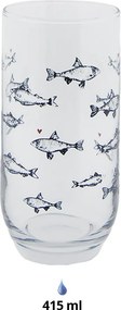 Sklenička s rybkami Sun Sea And Fish - Ø 7*14 cm / 380 ml
