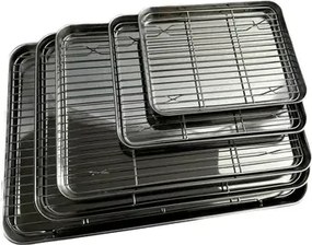 UG Grill Nerezový plech na pečení s mřížkou 26x20x2,5cm vel. S