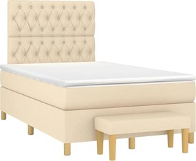 Box spring postel s matrací krémová 120x190 cm textil 3270430